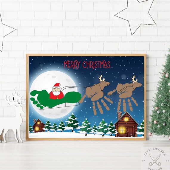 Santa Handprint Craft/ Preschool Activity/ Christmas Craft / | Etsy