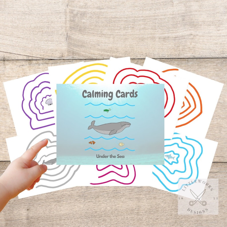 Finger Tracing Calming Cards/ Printable Calm Down Flash Cards/ | Etsy