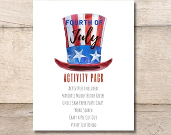 Printable Fourth of July Activities for Kids/ Printable Patriotic ...