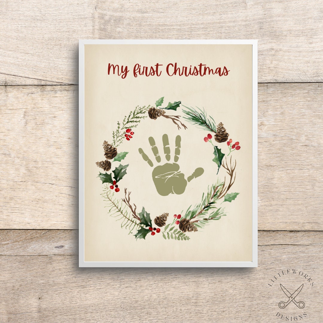My First Christmas Handprint Art/ Christmas Craft/ Printable Gift ...
