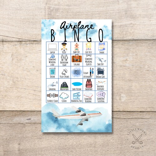 Travel Bingo/ Printable Airplane Bingo for Kids/ Printable Kid - Etsy