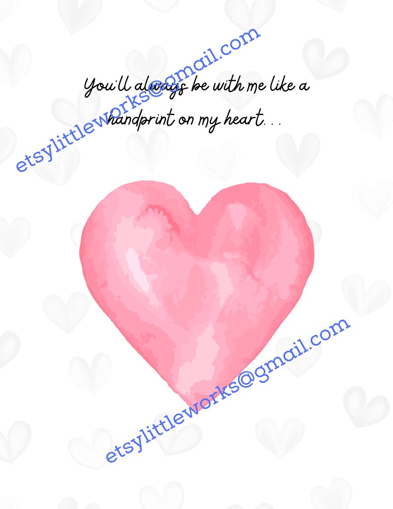 Editable Handprint Heart Card/ Baby Handprints/ DIY Gift From Kid - Etsy