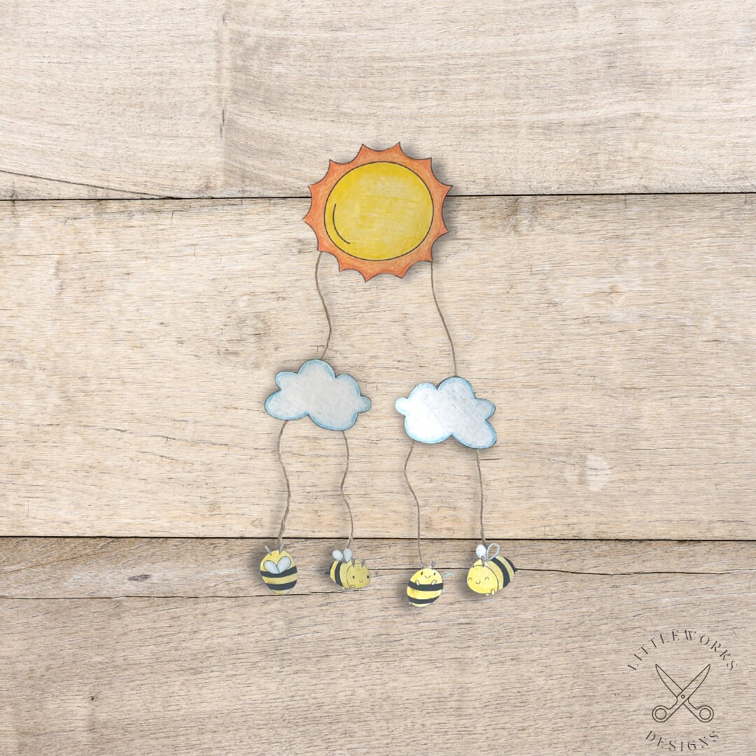 Bee Mobile Craft: Printable Paper Cut-out (PDF Pattern) - Etsy