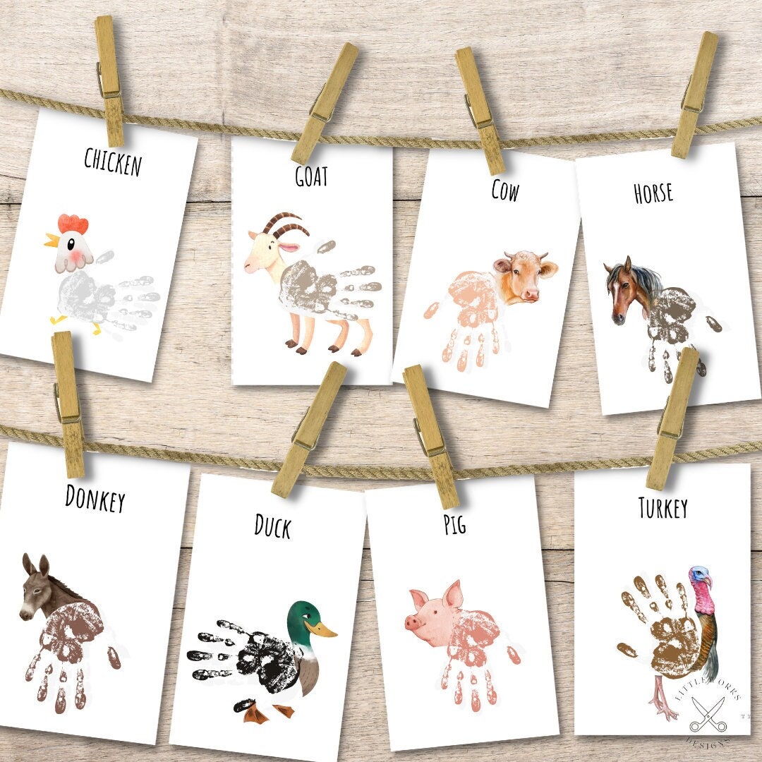Handprint Animals Mom Wife Busy Life 
