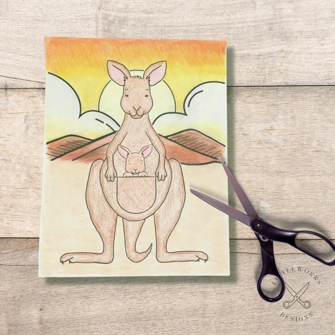 Kangaroo Craft: Printable DIY Cut-out Template (PDF Download) - Etsy