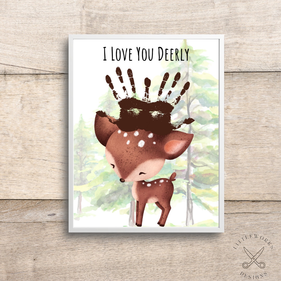 Editable Handprint Deer Art/ Baby Handprints/ Gifts From Kid/ Handprint ...