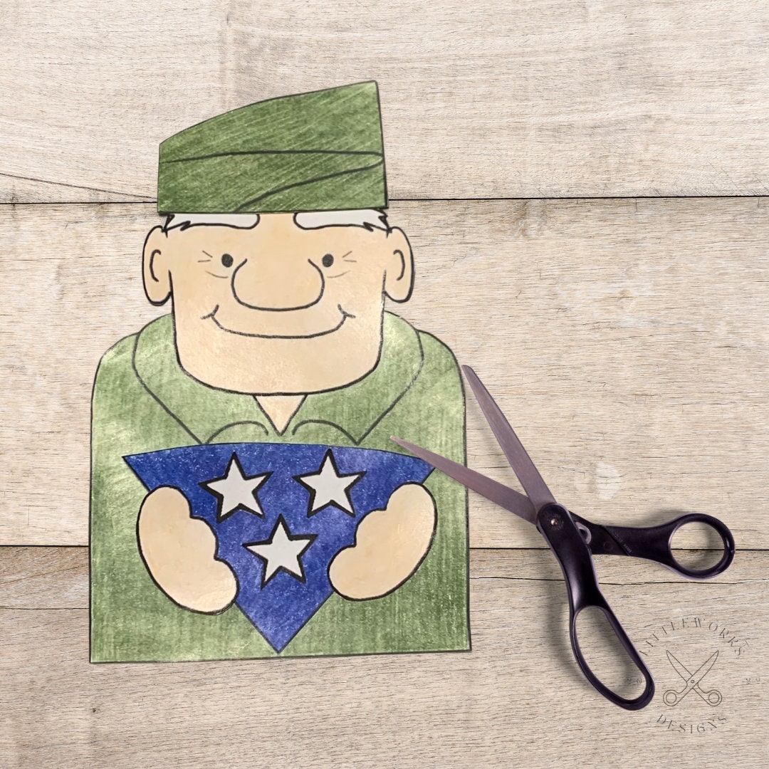 Veteran Paper Craft Template: Memorial Day Kid's Activity (printable ...