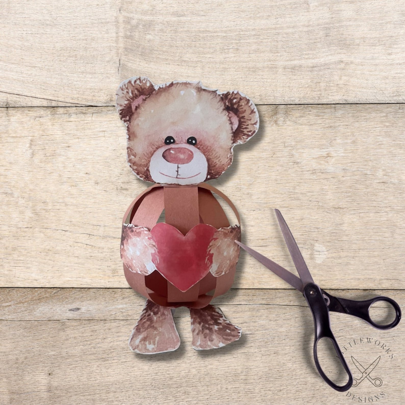 Printable Teddy Bear Craft: Valentine's Day DIY (PDF Download) - Etsy