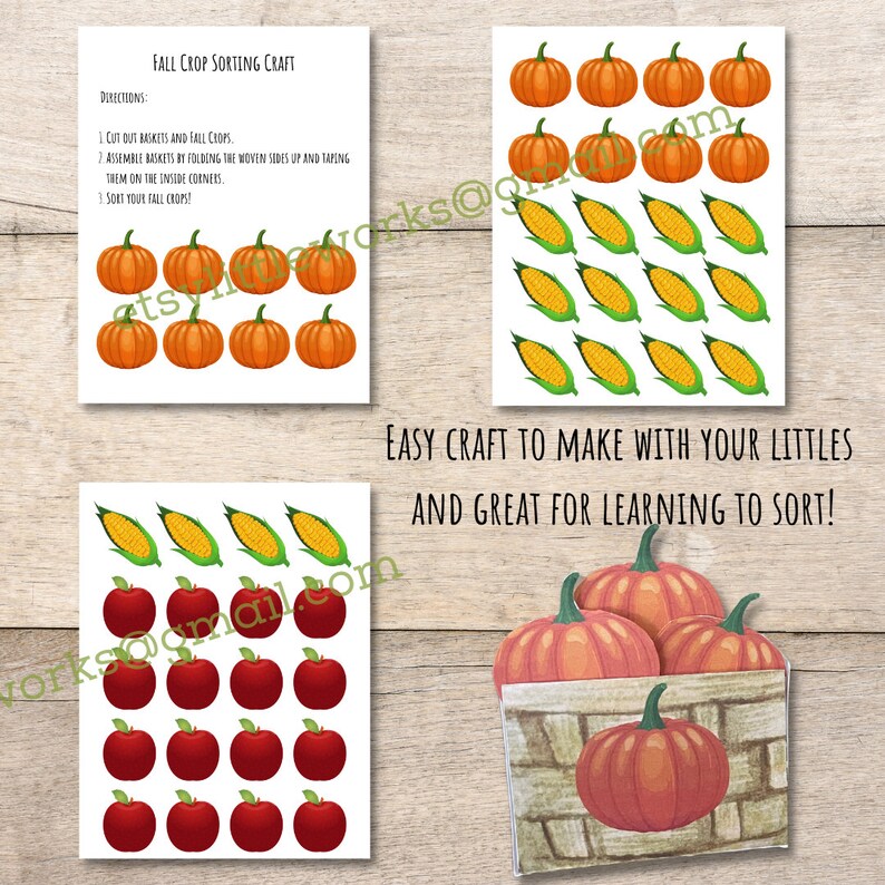 Printable Fall Crop Sorting Paper Craft/ Classroom Activity - Etsy