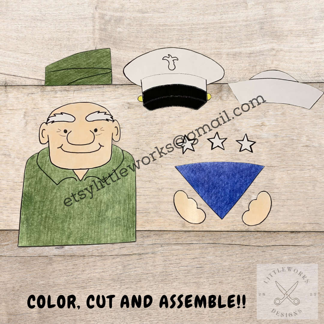 Veteran Paper Craft Template: Memorial Day Kid's Activity (printable ...