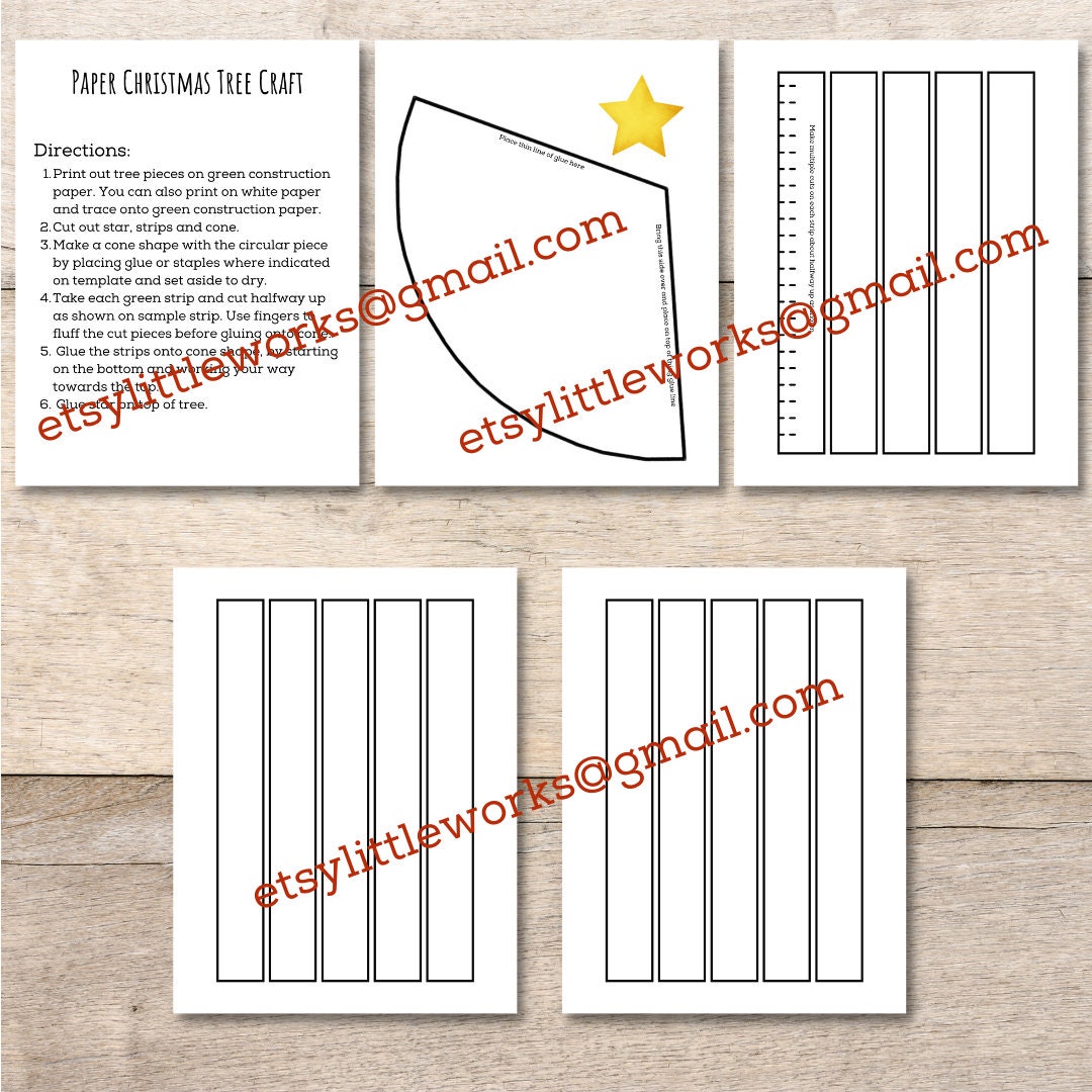 Printable DIY Paper Christmas Tree Craft for Kids/ Kindergarten Craft ...