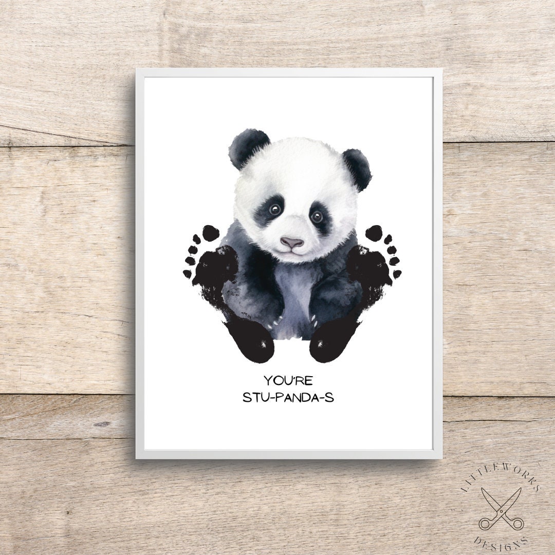 Editable Panda Footprint Art: DIY Baby Keepsake (digital Download) - Etsy