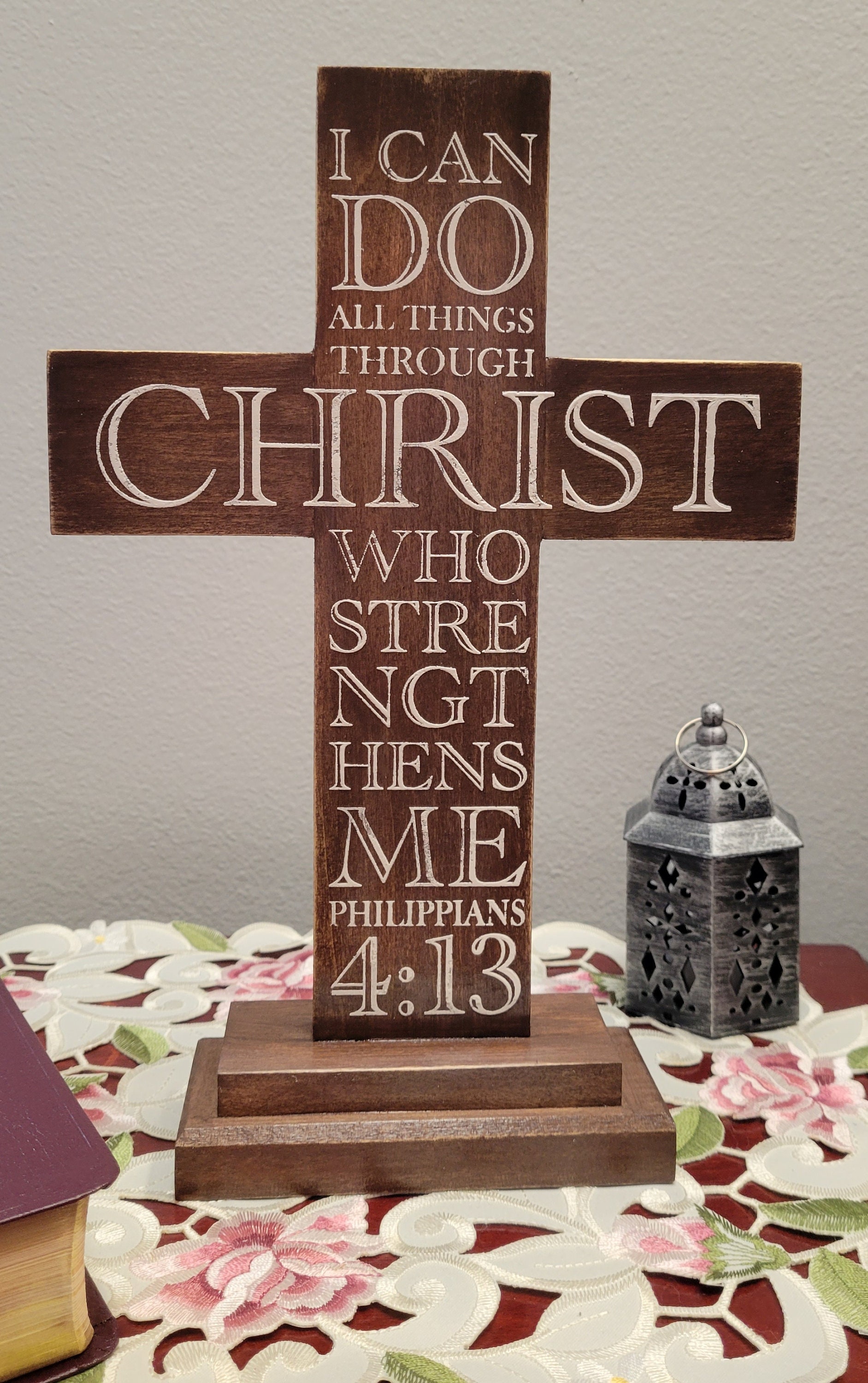 Cross, Wooden Cross, Bible Verse, Inspirational, Religious Gift ...