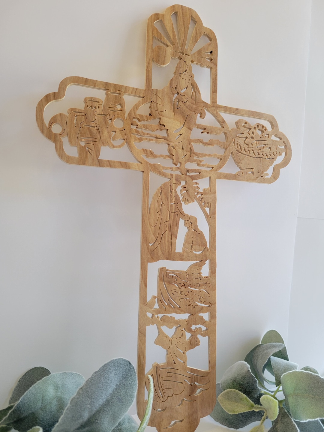 Wooden Cross - Story of Christ - Laser Cut - Etsy