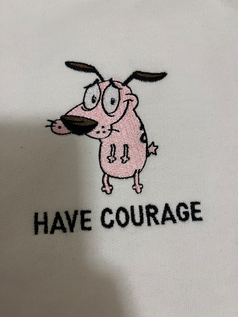 Embroidered Courage the Cowardly Dog Sweater - Etsy