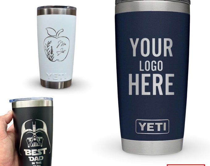 Custom Logo Yeti® Tumbler, Company Logo, Business Logo Tumbler, Laser ...