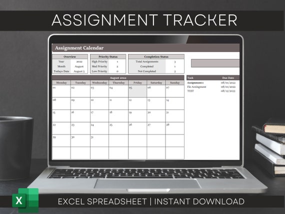 Assignment Tracker Excel Template University Planner to Do - Etsy