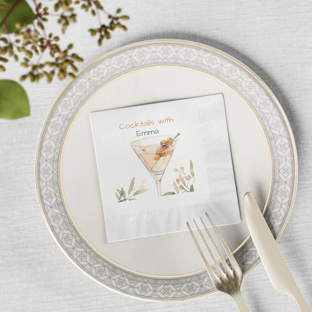 Personalized Cocktail Napkins, Bar Decor, Custom Beverage Napkins ...
