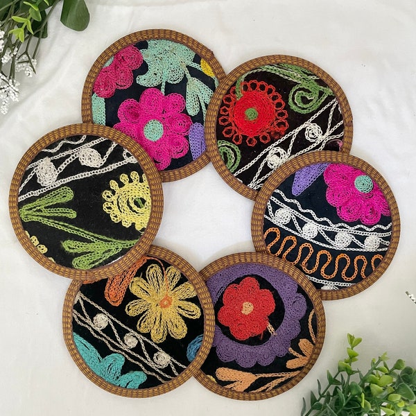 Felt Coasters Embroidered - Etsy