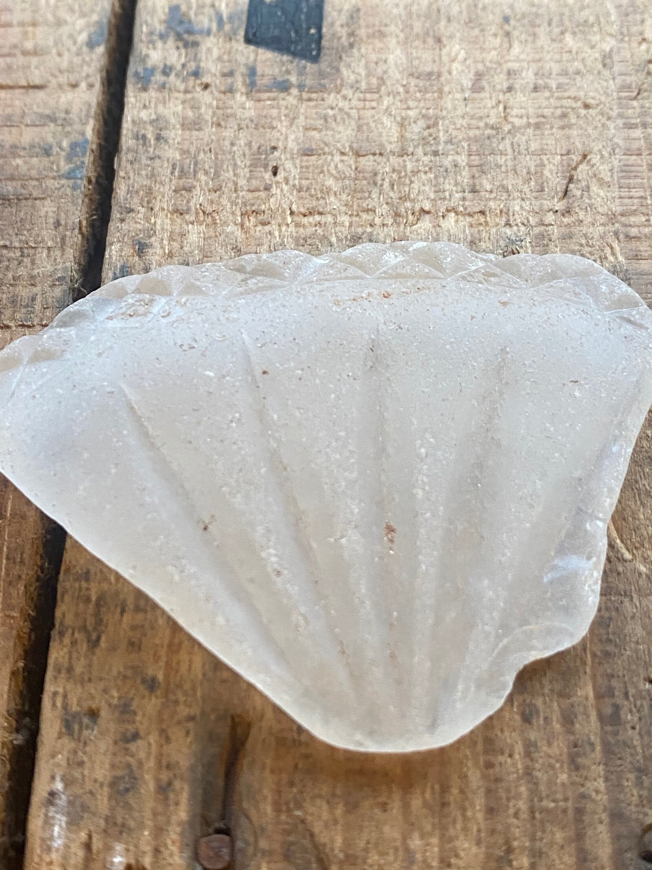 Decorative White Embossed Vintage Sea Glass Piece Rare Scottish Beach ...