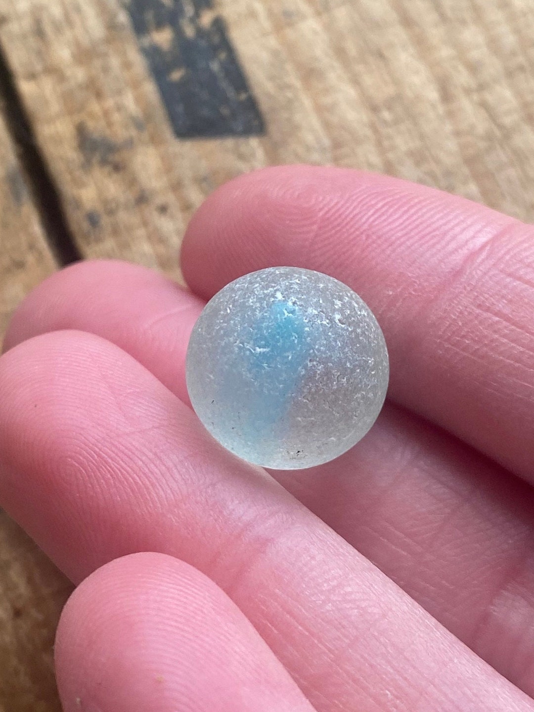 Tiny Blue Sea Glass Marble: Scottish Beach Find - Etsy