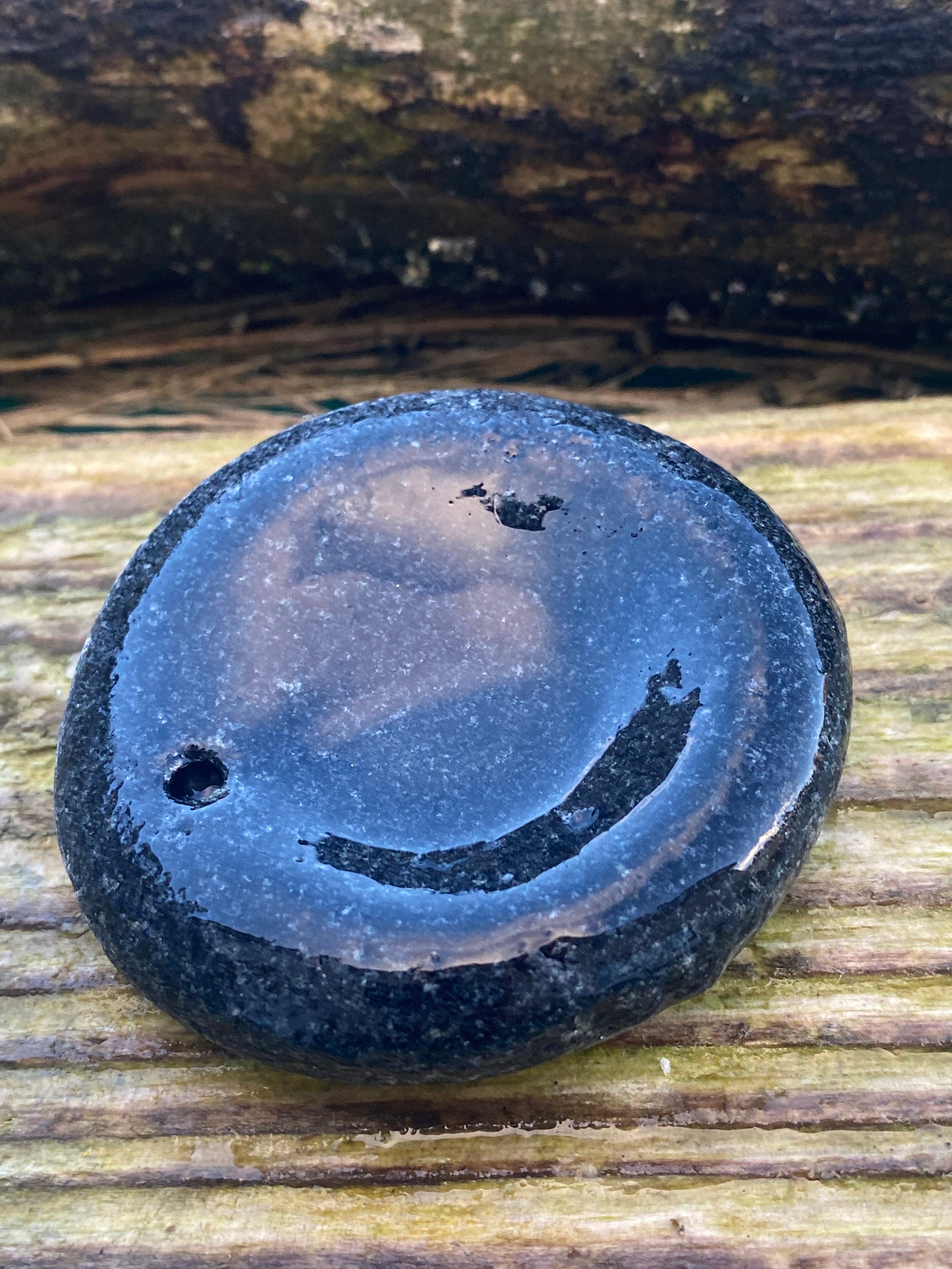 Black Sea Glass Bottle Base / Pirate Glass / Vintage Sea Glass / Rare ...