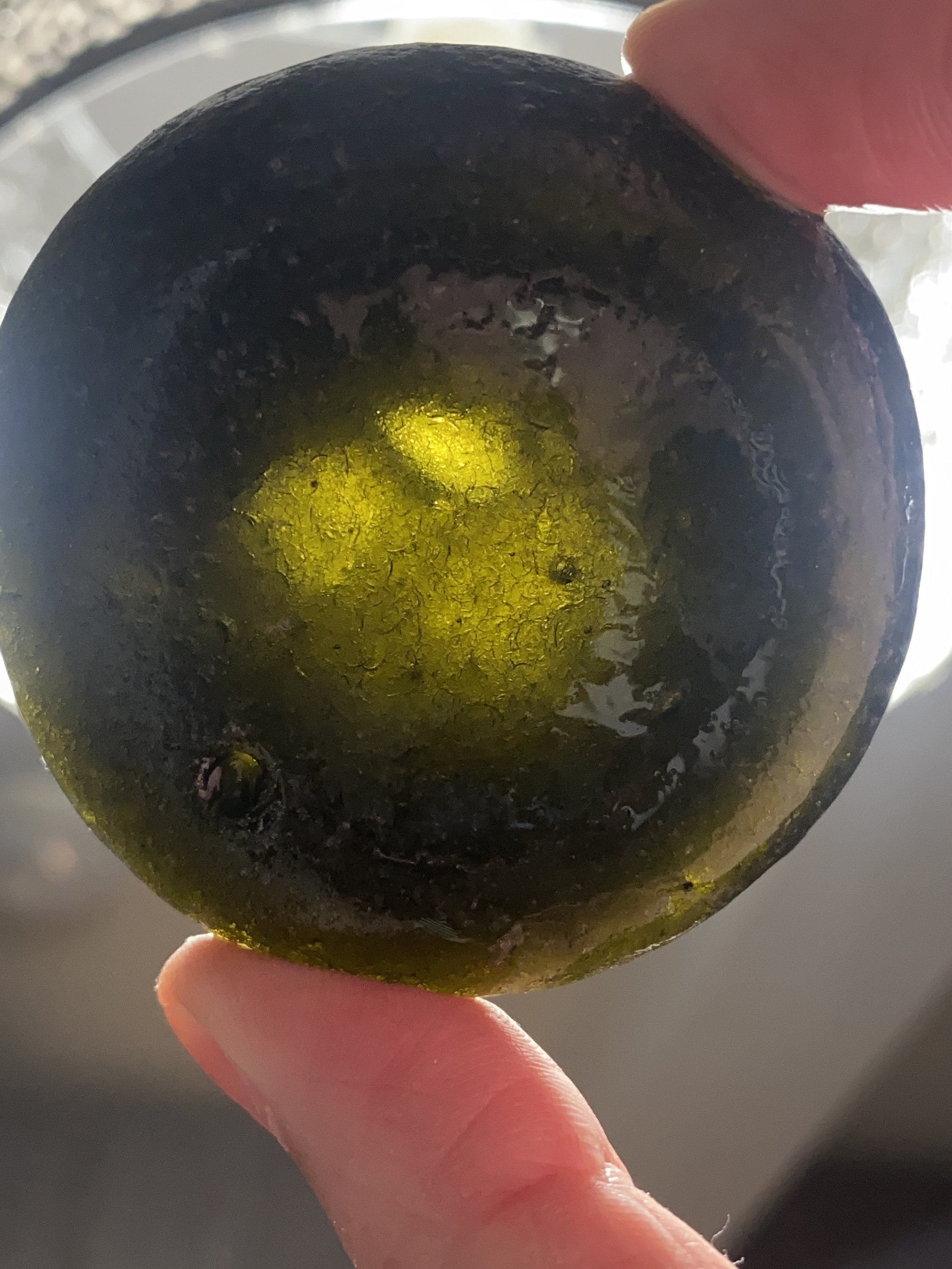 Black Sea Glass Bottle Base / Pirate Glass / Vintage Sea Glass / Rare ...