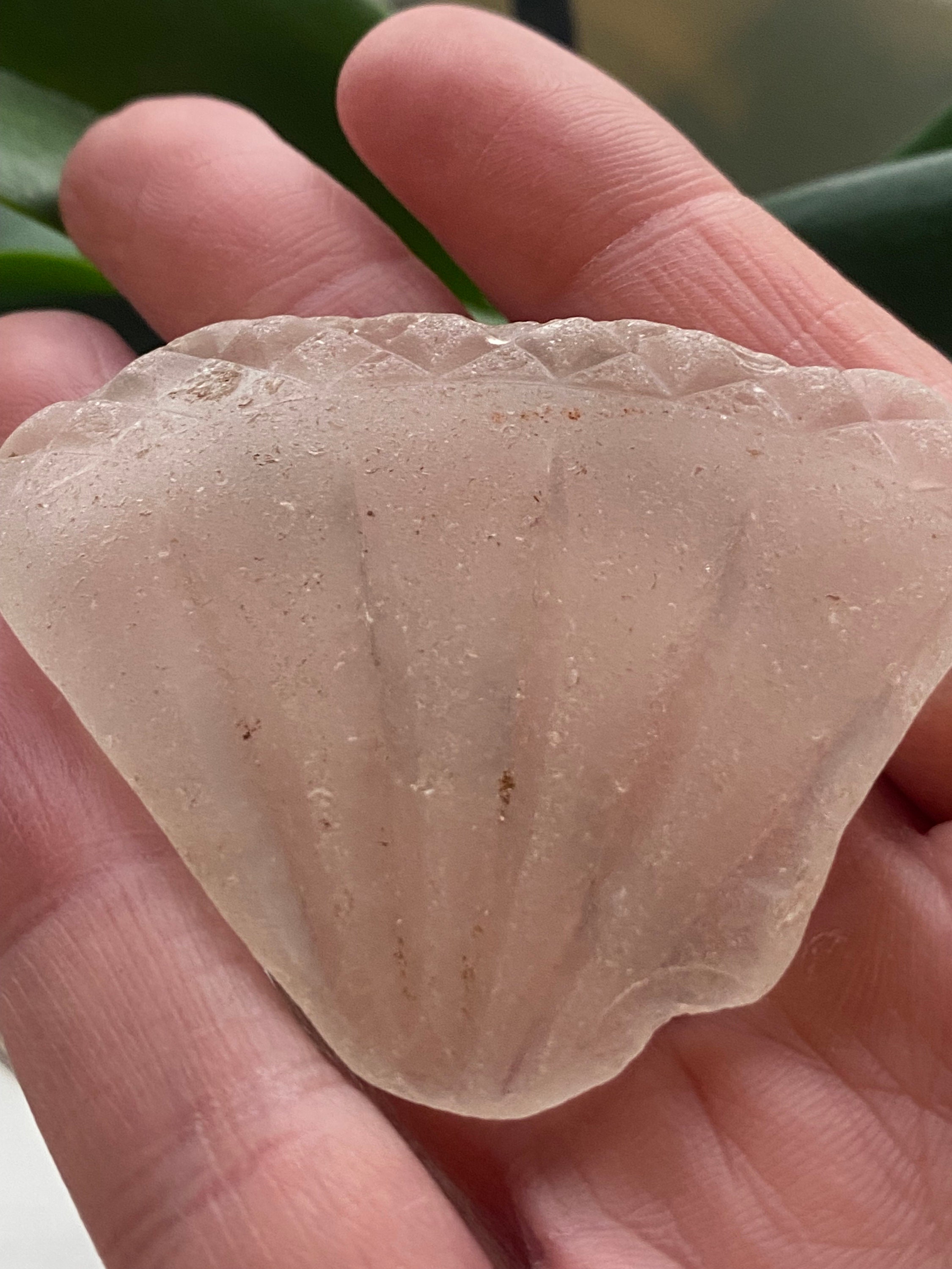 Decorative White Embossed Vintage Sea Glass Piece Rare Scottish Beach ...