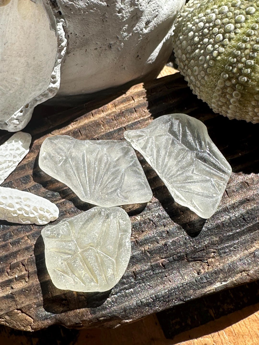 Embossed Pattern Scottish Sea Glass Pieces | Patterned Beach Glass ...