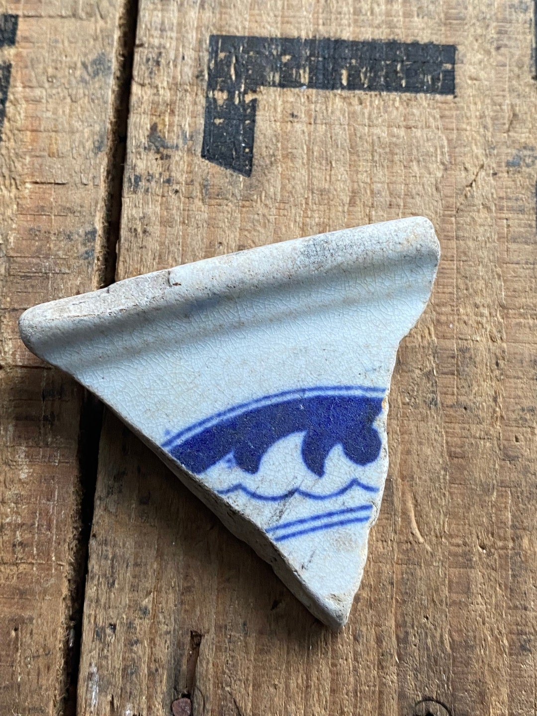 Wave Design Sea Worn Pottery Shard | Scottish Beach Finds | Crafts or ...