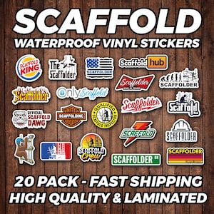 Scaffold Stickers 20 Pack Vinyl Laminated High Quality Hard Hat Tool ...