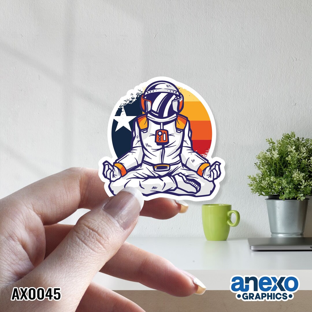Sticker Houston Astronaut Meditating Waterproof Laminated Texas Astros ...