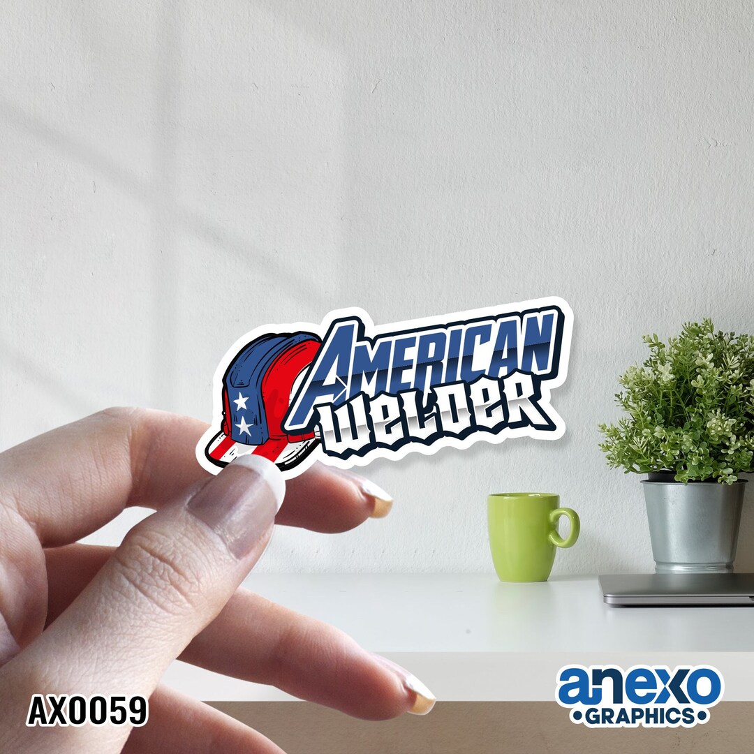 Welding Sticker Welder Decal Waterproof Laminated Vinyl American Flag ...