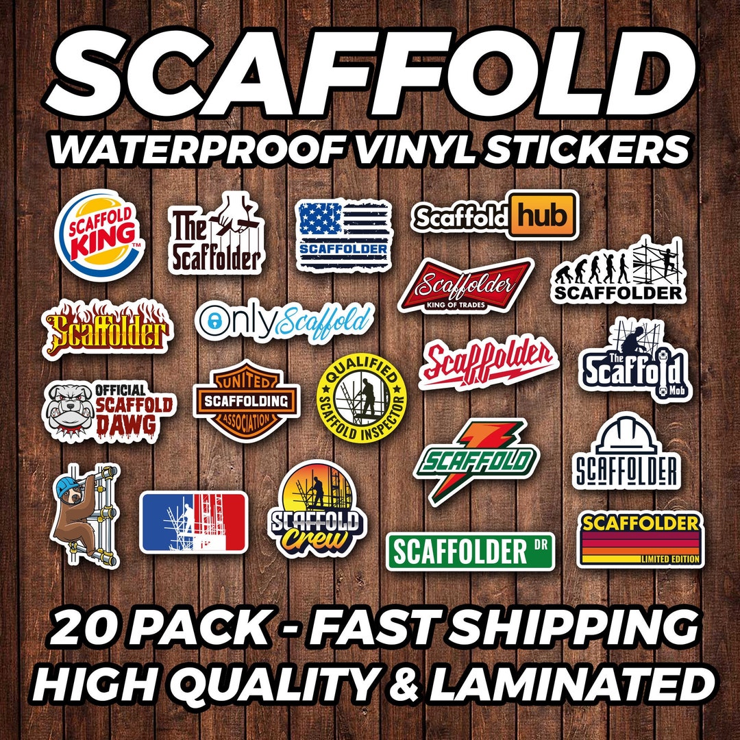 Scaffold Stickers 20 Pack Vinyl Laminated High Quality Hard Hat Tool ...