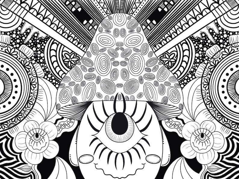 Trippy Coloring Pages - Etsy