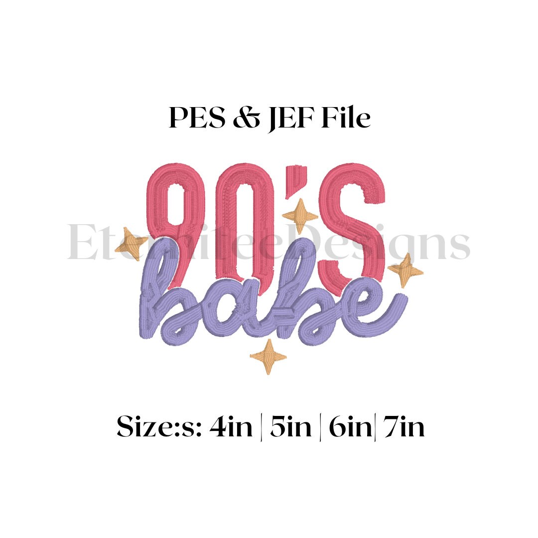 90s Babe Machine Embroidery Design Files Instant Download Digital ...
