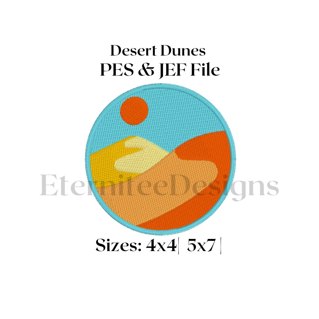 Desert Dunes Machine Embroidery Patch Design | Embroidered Patches ...