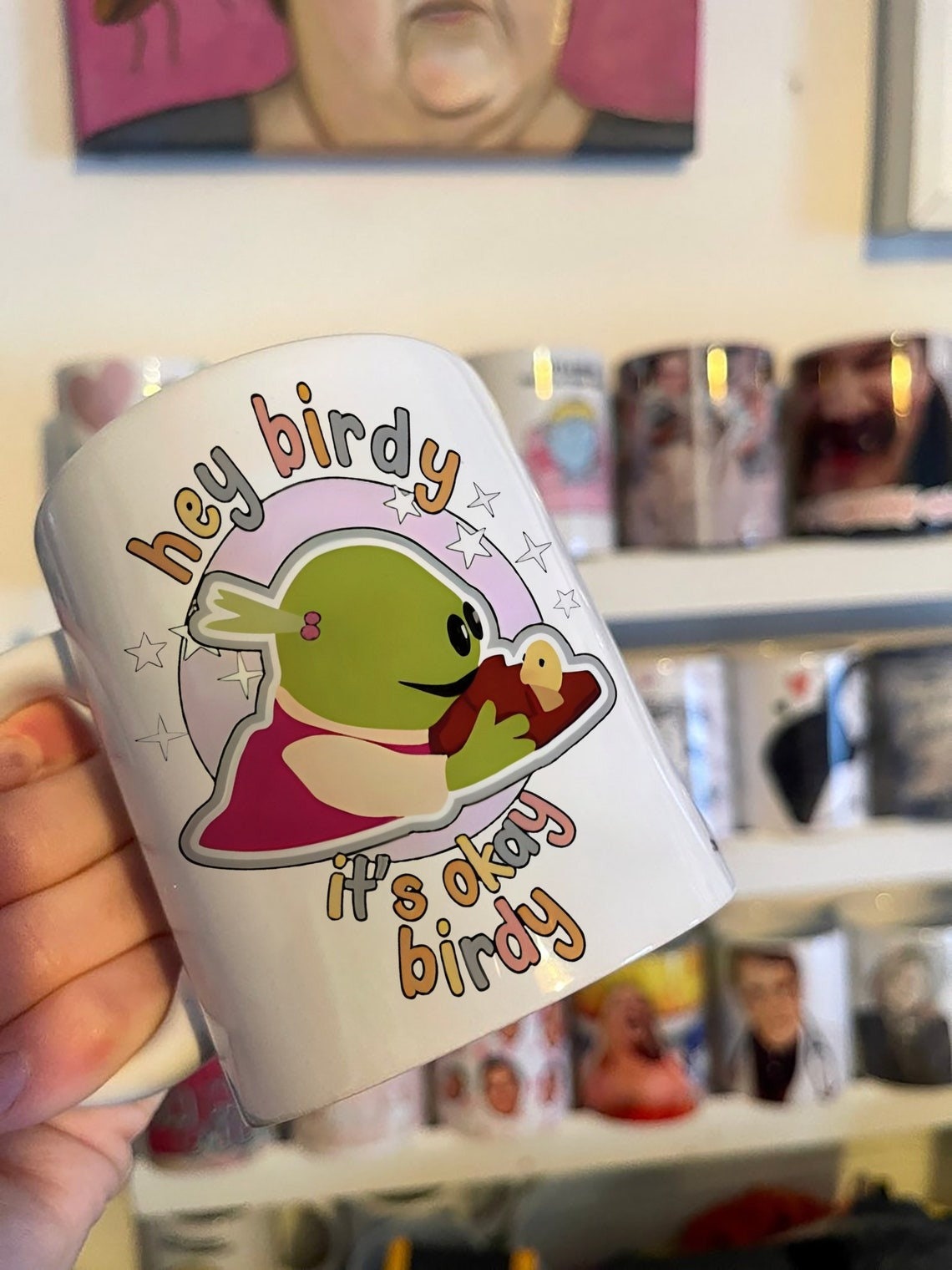Hey Birdy, It's Okay Birdy, Nanalan Meme, Nanalan Peepo Fun Mug, Cute ...