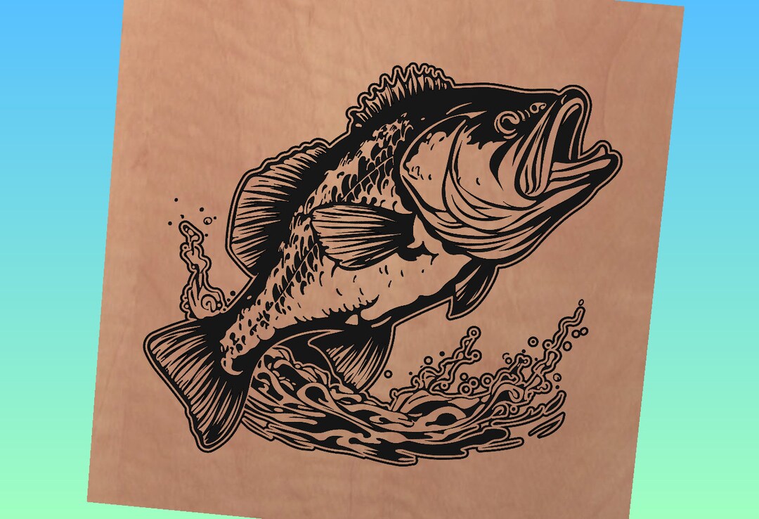 Large Mouth Bass SVG, Fishing, Pdf, Cnc, Laser, - Etsy