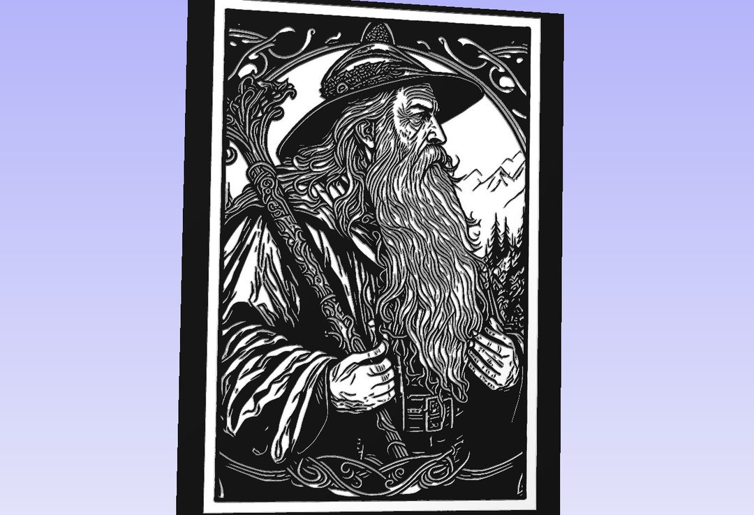 Wizard Svg, Mage Svg, SVG, Rustic, Old Man, Black and White, Vector ...