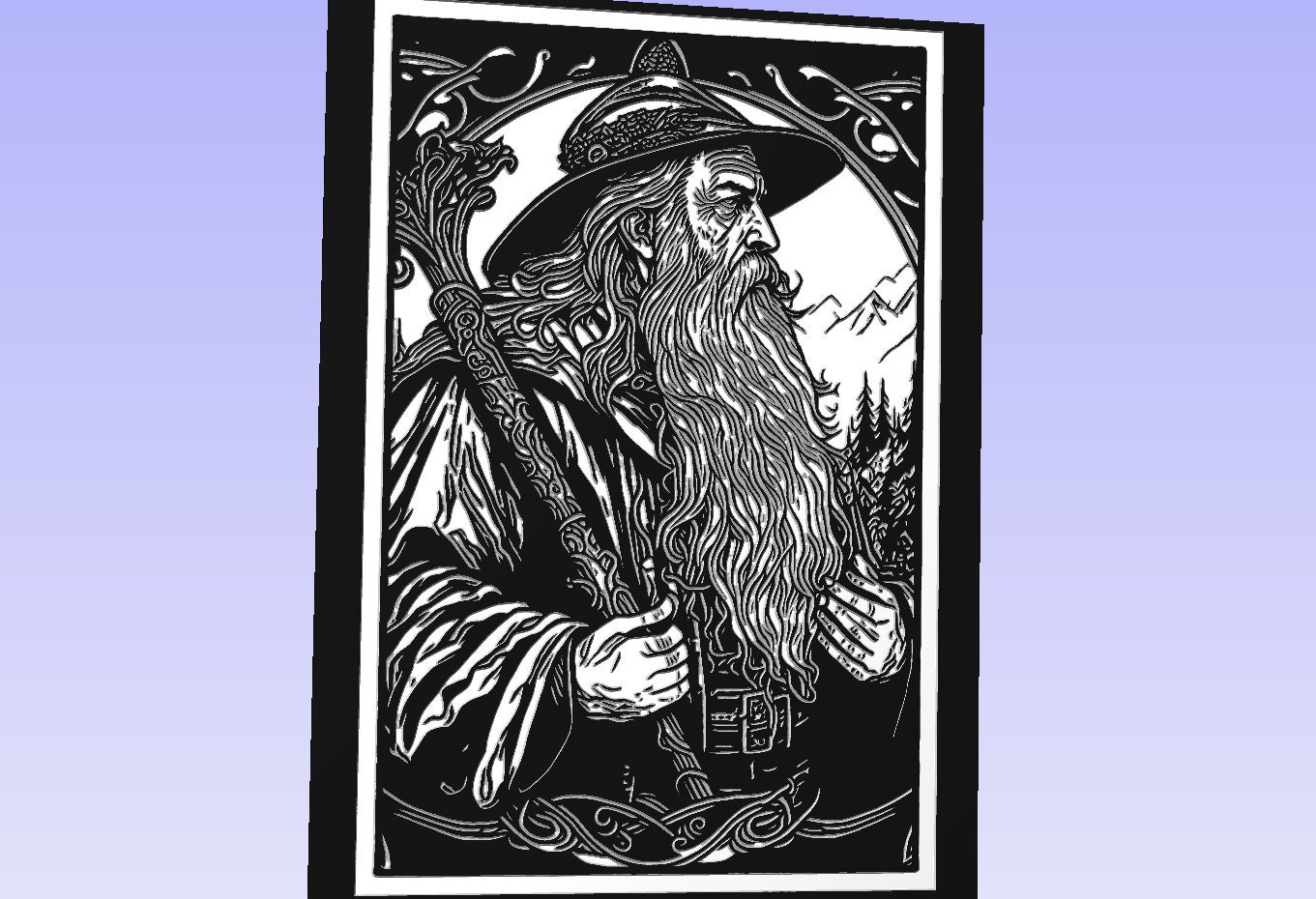 Wizard Svg, Mage Svg, SVG, Rustic, Old Man, Black and White, Vector ...
