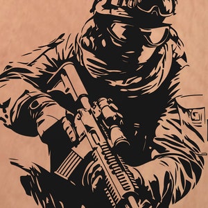 Soldier, Sniper, Swat, Police, Heavy Duty, Warrior, SVG, Black and ...