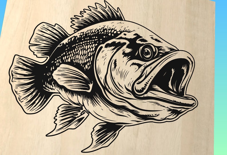 Large Mouth Bass SVG, Fishing, Pdf, Cnc, Laser, - Etsy