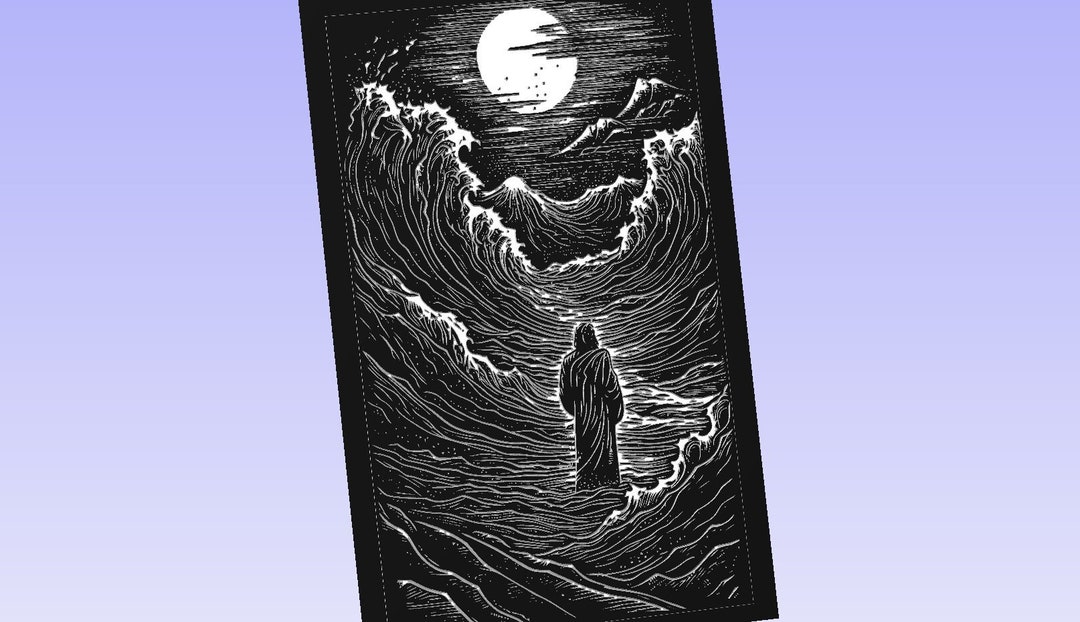 Moses Svg Parting the Red Sea, Christian, SVG, Rustic, Black and White ...