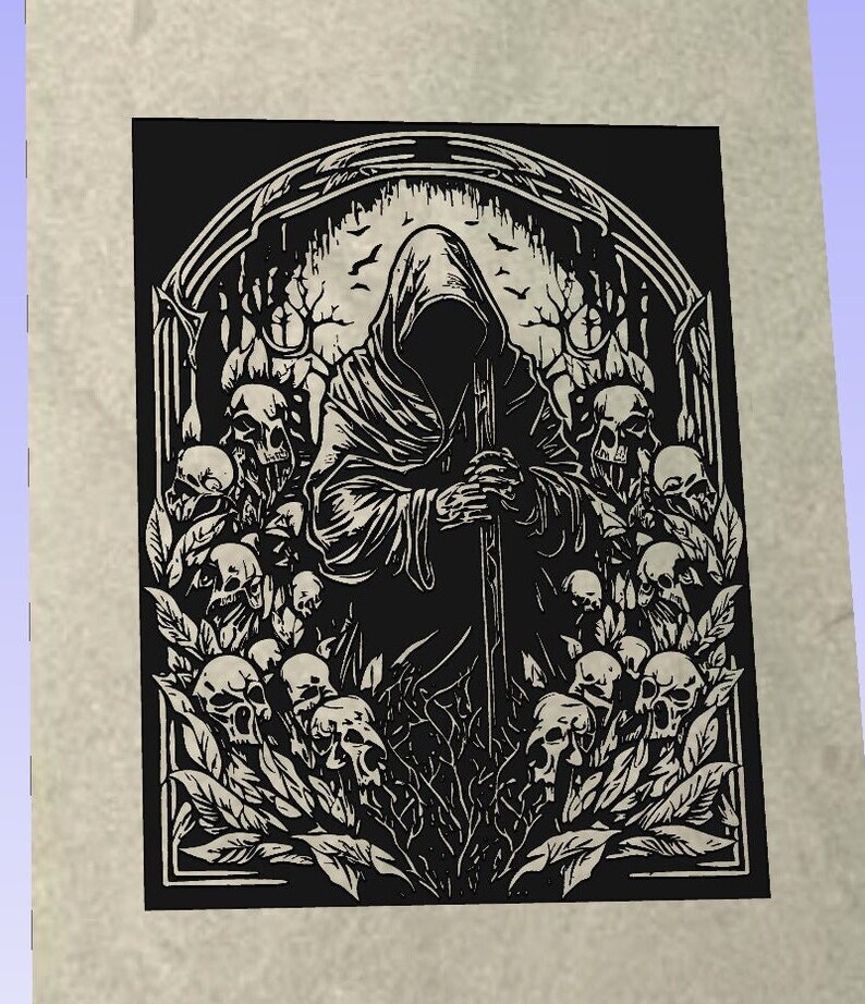 Grim Reaper Svg, Skeleton Svg, SVG, Rustic, Tarot Card, Black and White ...