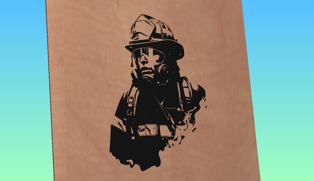 Fire Man SVG, Fire Fighter, Black and White, Vector Files, Pdf, DXF CNC ...