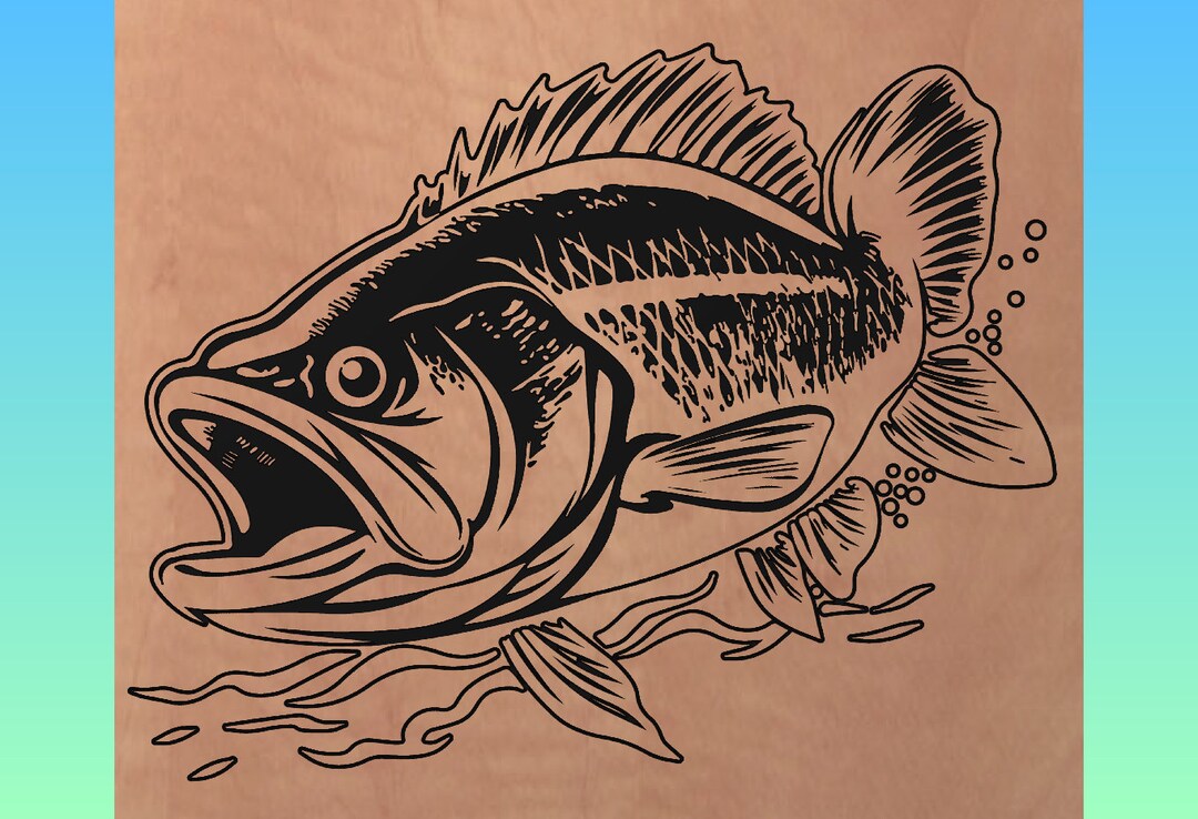 Large Mouth Bass SVG, Fishing, Pdf, Cnc, Laser, - Etsy
