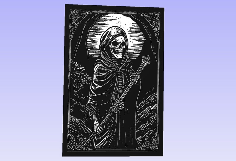 Grim Reaper Svg, Skeleton Svg, SVG, Rustic, Tarot Card, Black and White ...