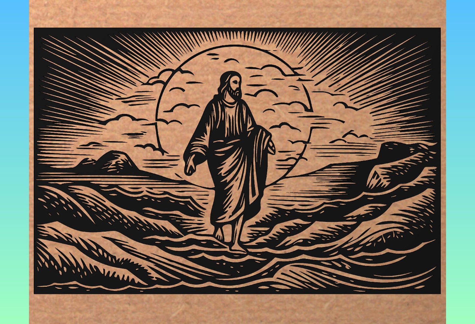 Jesus Walking on Water Svg, Jesus Christ Svg, Christian, SVG, Rustic ...