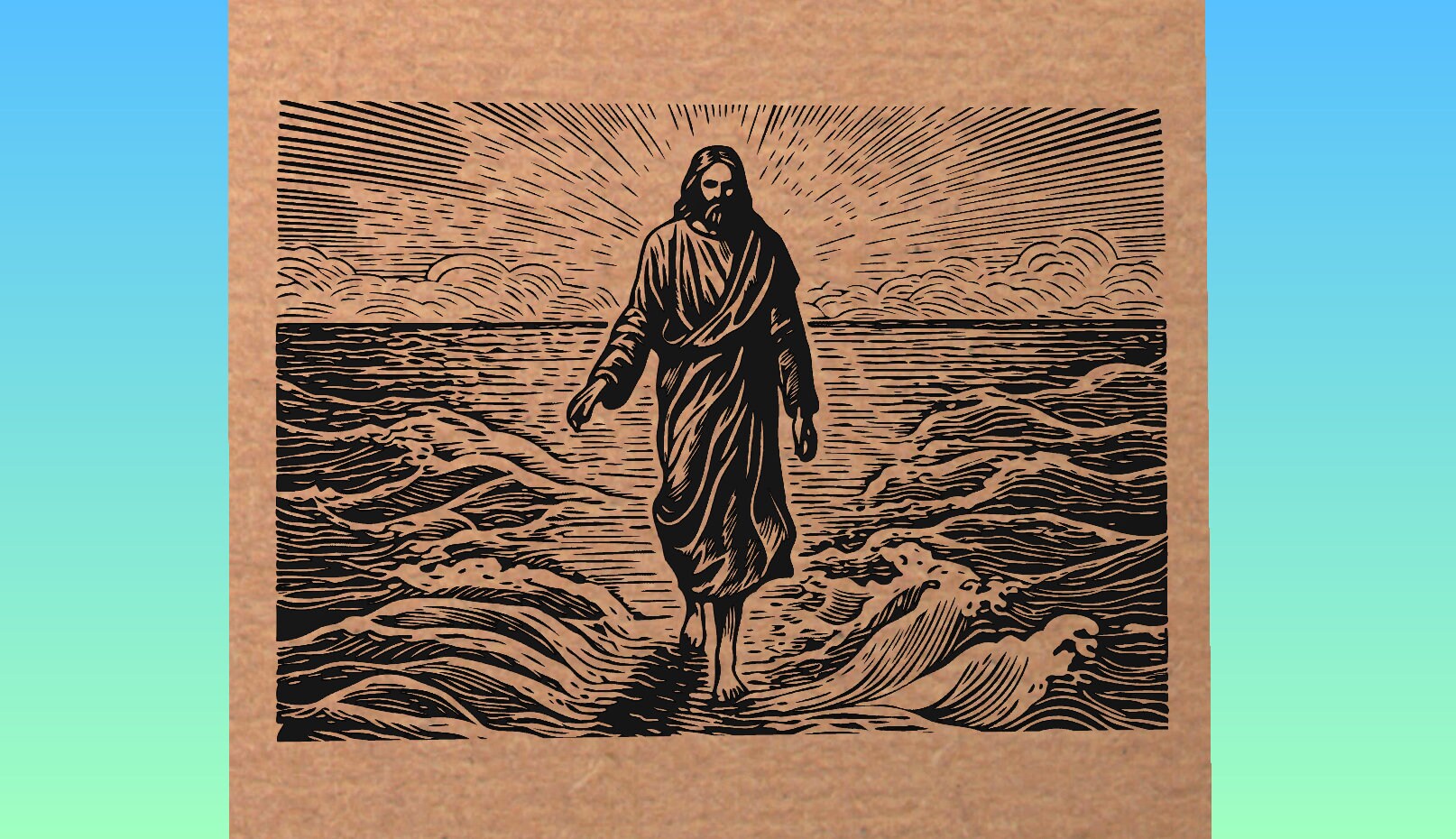Jesus Walking on Water Svg, Jesus Christ Svg, Christian, SVG, Rustic ...
